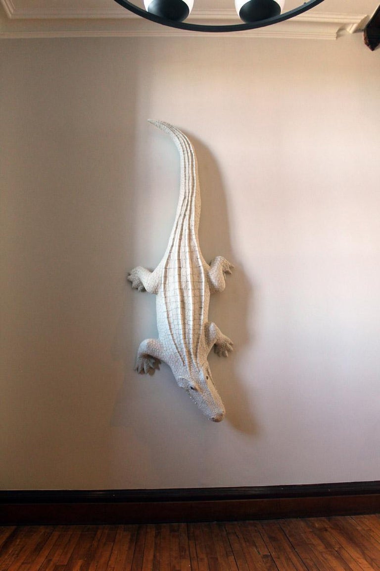 Bethany Krull - Giant White Alligator Wall Sculpture Contemporary Paper ...