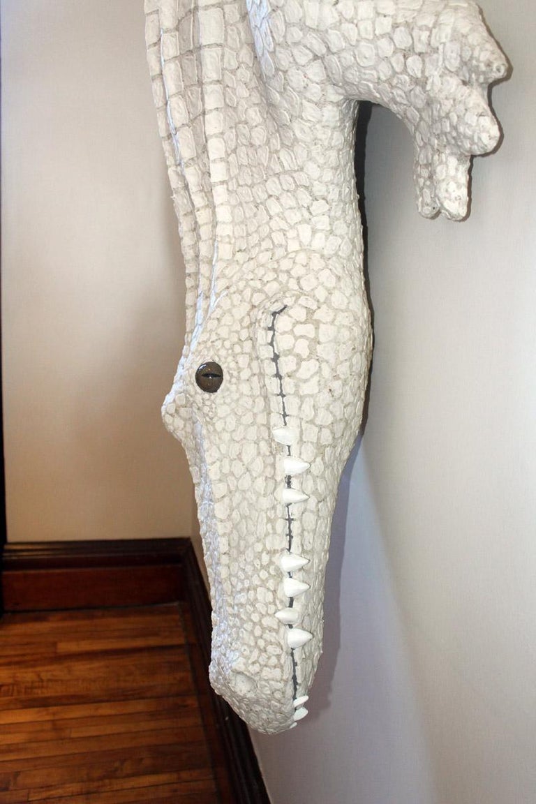 Bethany Krull - Giant White Alligator Wall Sculpture Contemporary Paper ...