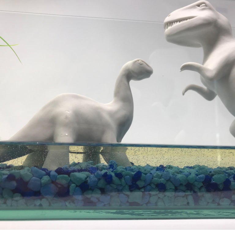 Bethany Krull - Porcelain Dinosaurs, glass aquarium, "Dino Pet ...