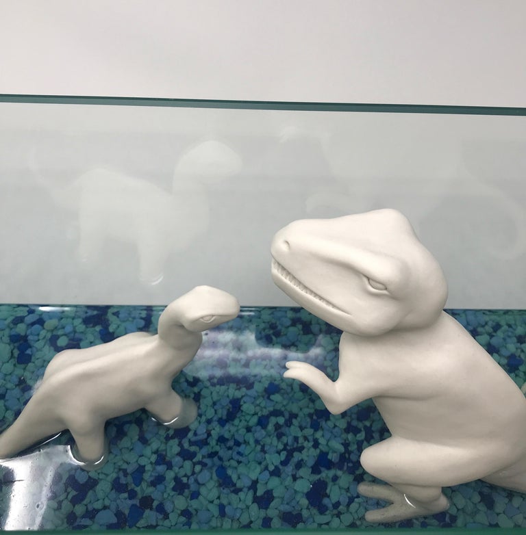 Bethany Krull - Porcelain Dinosaurs, glass aquarium, "Dino Pet ...