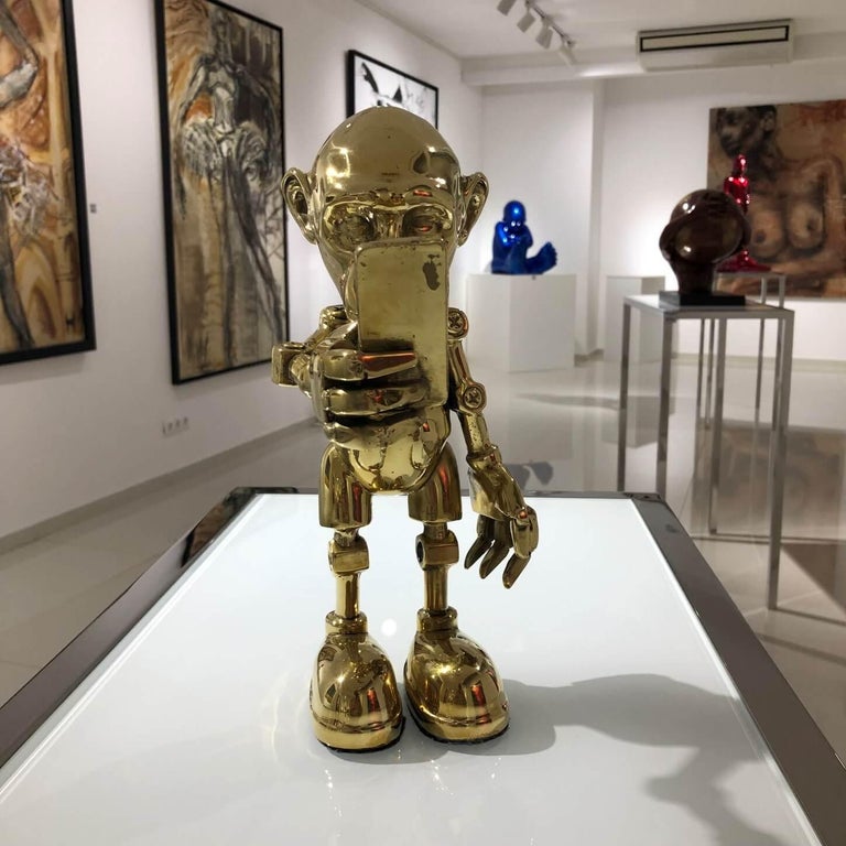 Beto Gatti - Toy Art - Golden bronze sculpture, 2022 For Sale at 1stDibs