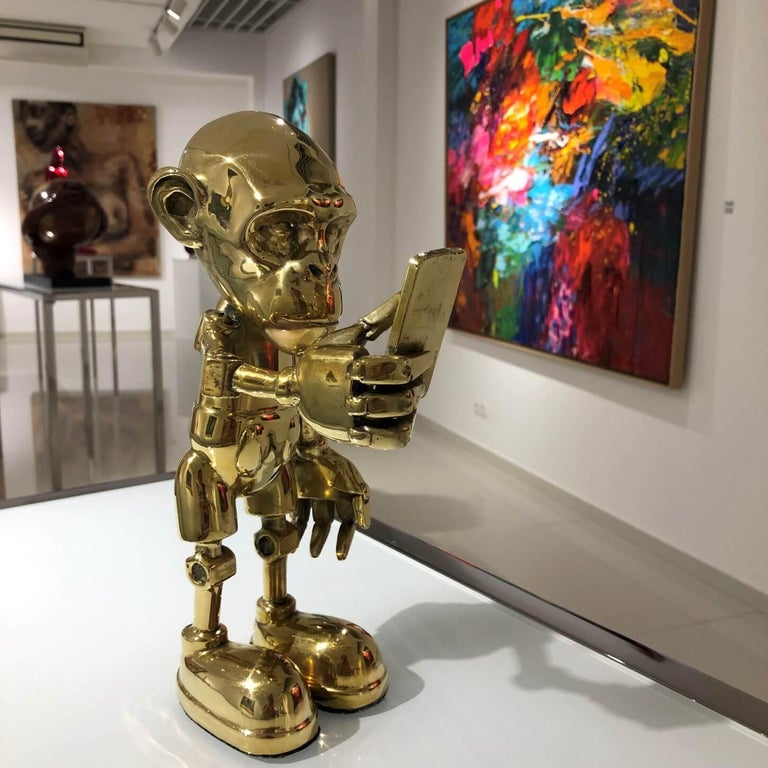 Beto Gatti - Toy Art - Golden bronze sculpture, 2022 For Sale at 1stDibs