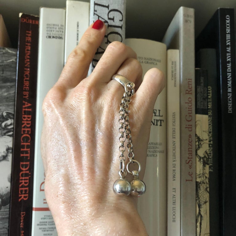 Betony Vernon "Double Sphere Cocktail Ring" Ring Sterling Silver 925 in Stock For Sale at 1stDibs