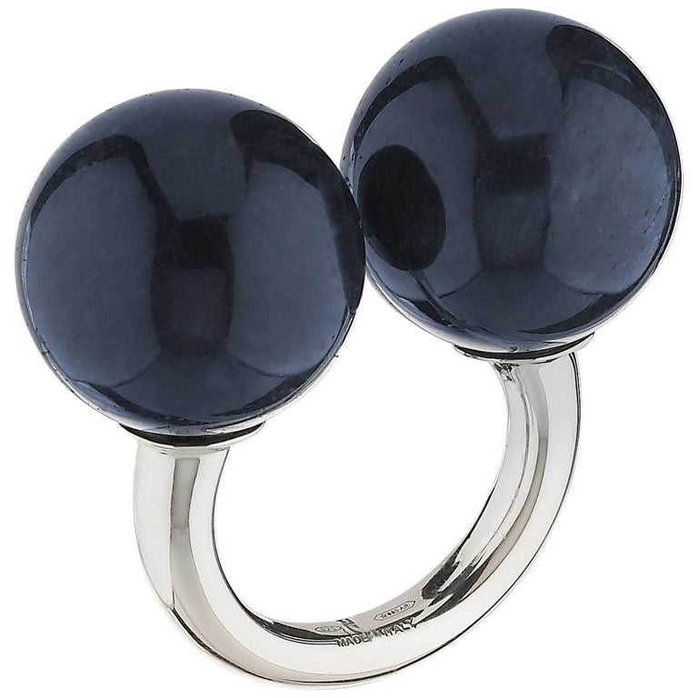 Betony Vernon "Double Sphere Dumortierite Massage Ring" Sterling Silver 925 For Sale at 1stDibs ...