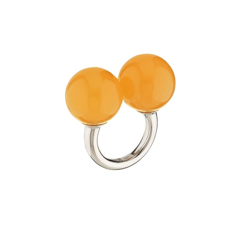 Betony Vernon "Double Sphere Marble Massage Ring" Sterling Silver 925 For Sale at 1stDibs