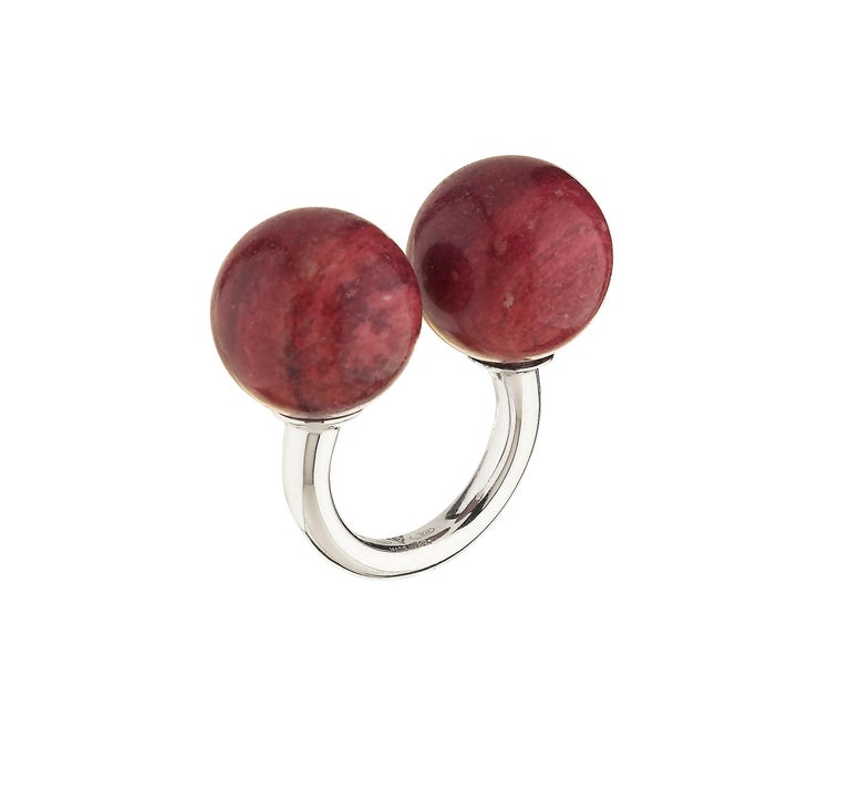 Betony Vernon "Double Sphere Marble Massage Ring" Sterling Silver 925 For Sale at 1stDibs
