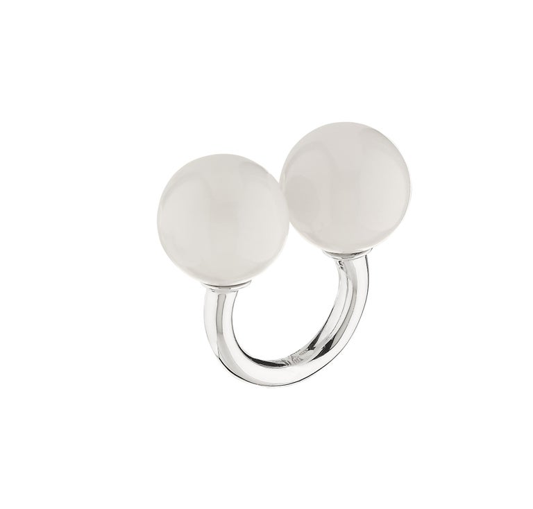 Betony Vernon "Double Sphere Massage Ring" Ring Sterling Silver 925 in Stock at 1stDibs