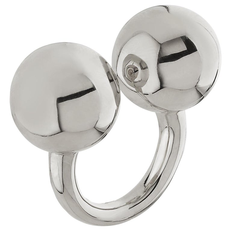 Betony Vernon "Double Sphere Massage Ring" Ring Sterling Silver 925 in Stock at 1stDibs