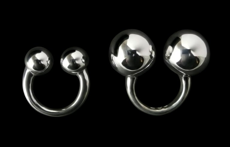 Betony Vernon "Small Double Sphere Massage Ring" Ring Sterling Silver 925 For Sale at 1stDibs