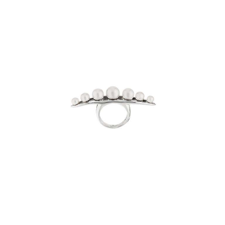 Betony Vernon "String of Pearls Massage Ring" Sterling Silver 925 in Stock at 1stDibs