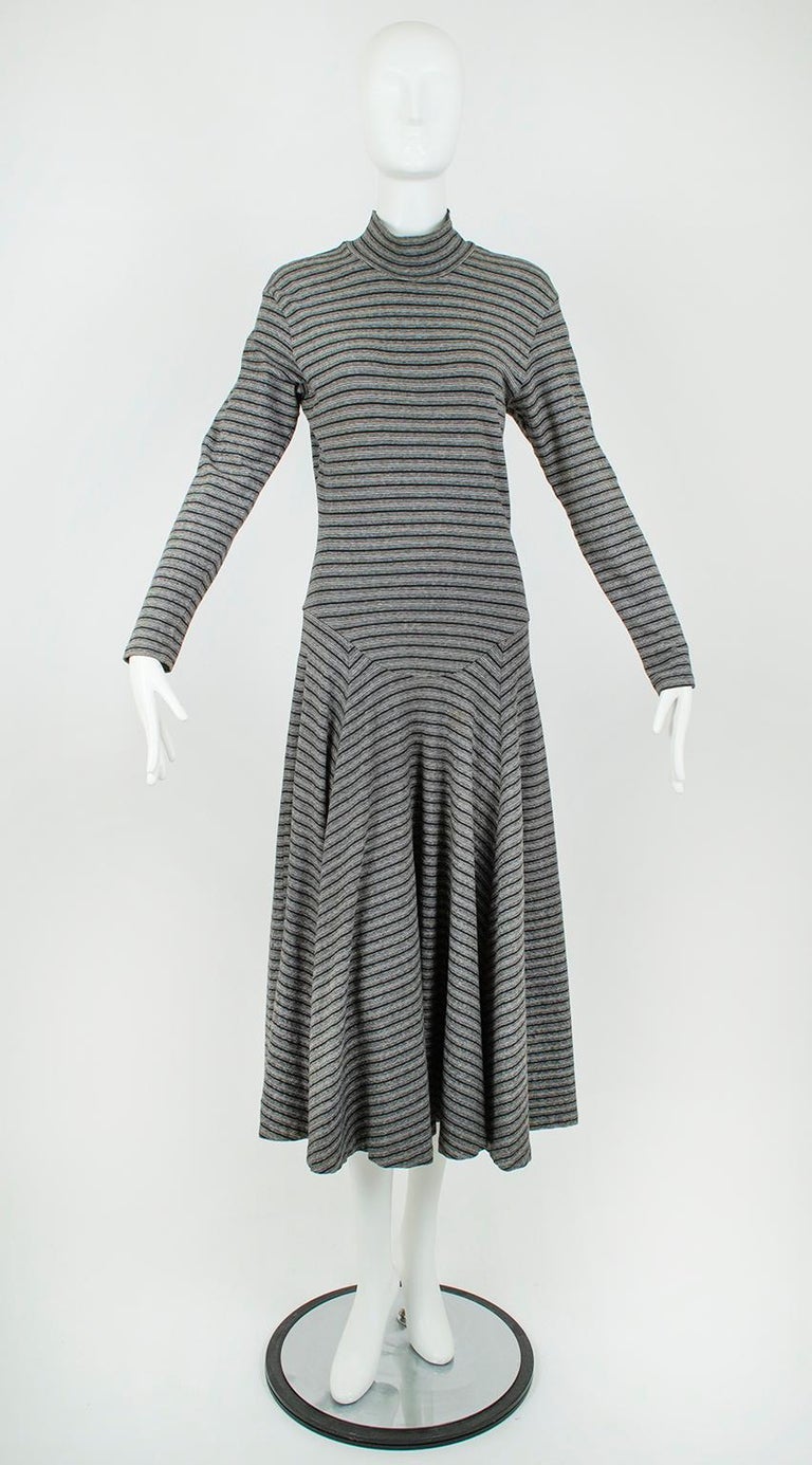 Betsey Johnson Punk Label Gray Jersey Mock-Neck Princess Midi Dress – M ...