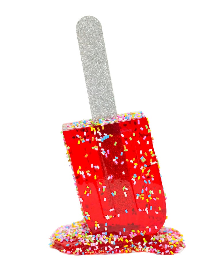 Betsy Enzensberger - "Ruby Sprinkle Pop " - Resin Popsicle Sculpture For Sale at 1stDibs