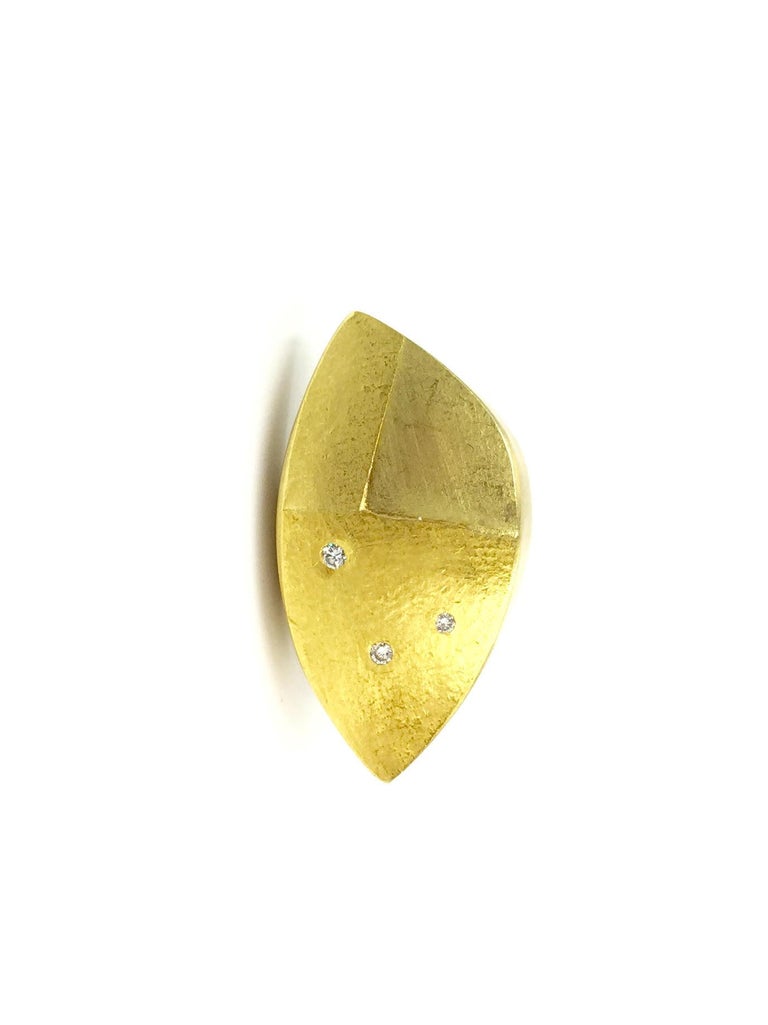 Betsy Fuller Multigold and Diamond Asymmetrical Clip on Earrings For ...
