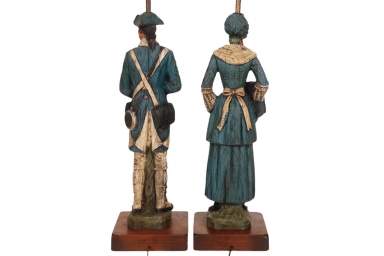 Betsy Ross and Minuteman Table Lamps, Set of 2 For Sale at 1stDibs