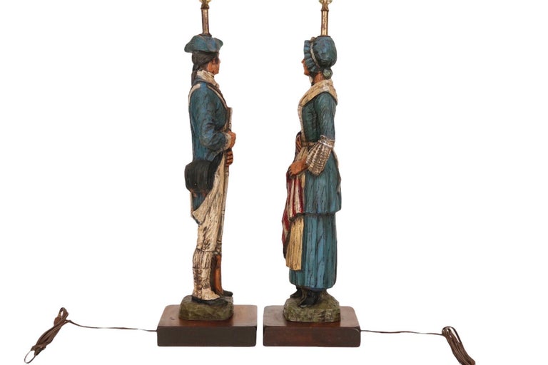 Betsy Ross and Minuteman Table Lamps, Set of 2 For Sale at 1stDibs