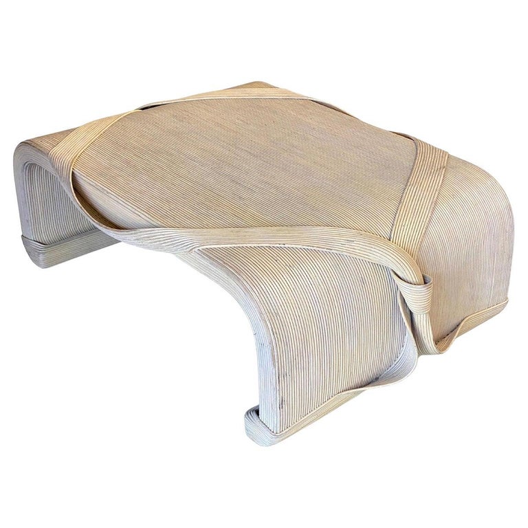 Betty Cobonpue Organic Modern Ribbon Stick Reed Rattan Cocktail Table ...