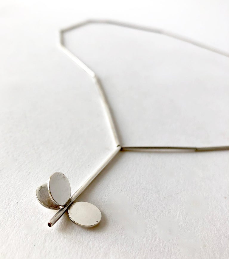 Betty Cooke American Modernist Sterling Silver Tube Necklace at 1stDibs