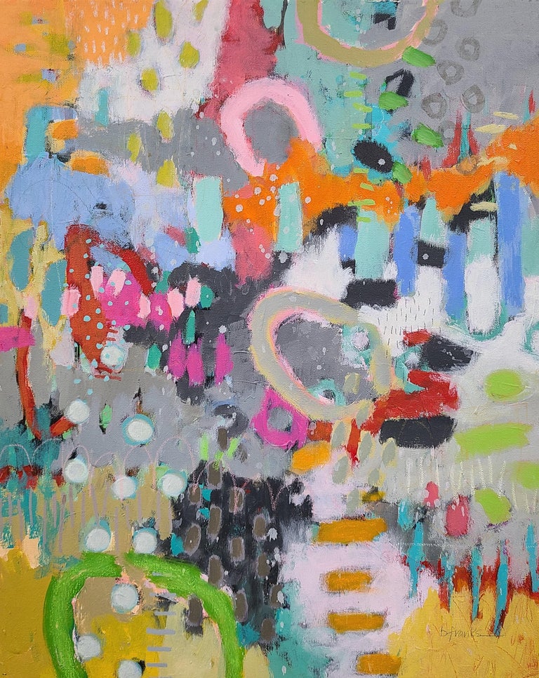 Betty Franks - "Love Keeps Growing"- Warm, Blue, Black, Aqua, Abstract ...