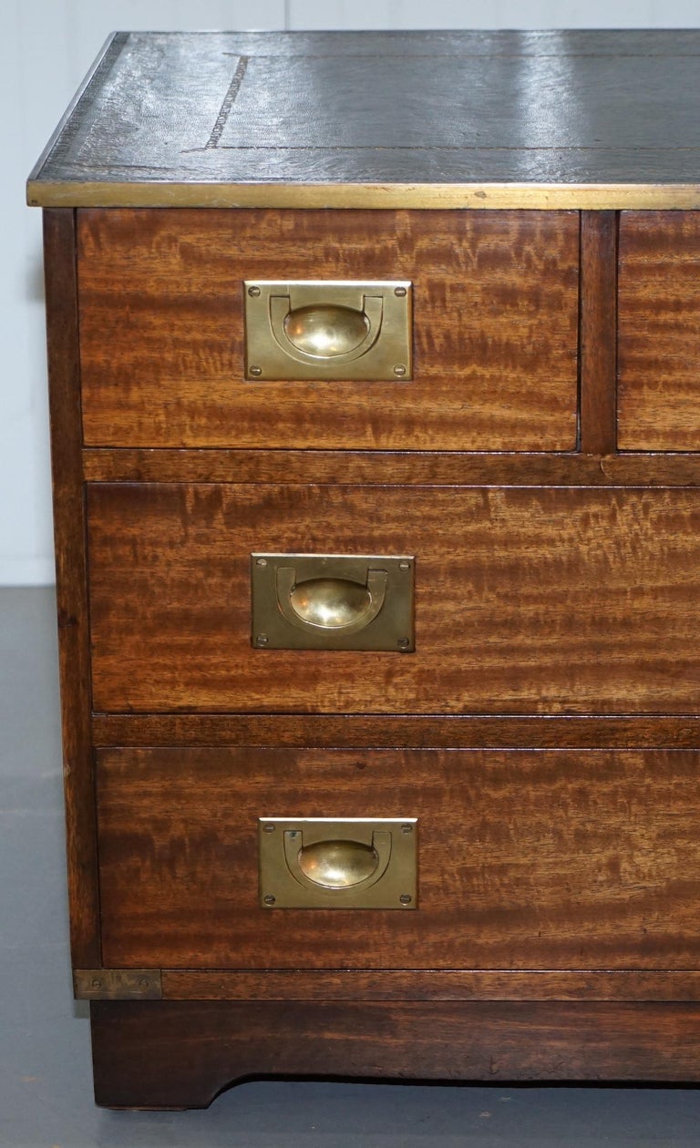 Bevan Funnell Reprodux Campaign Chest of Drawers Leather Top TV Stand ...