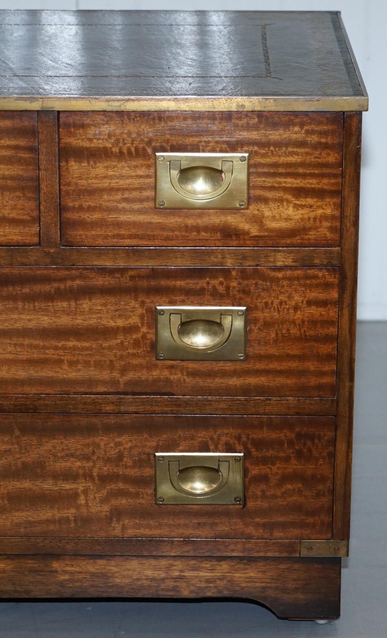Bevan Funnell Reprodux Campaign Chest of Drawers Leather Top TV Stand ...
