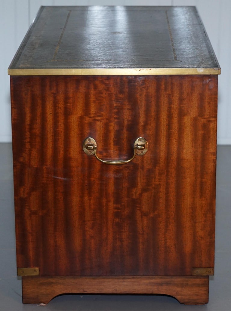 Bevan Funnell Reprodux Campaign Chest of Drawers Leather Top TV Stand ...