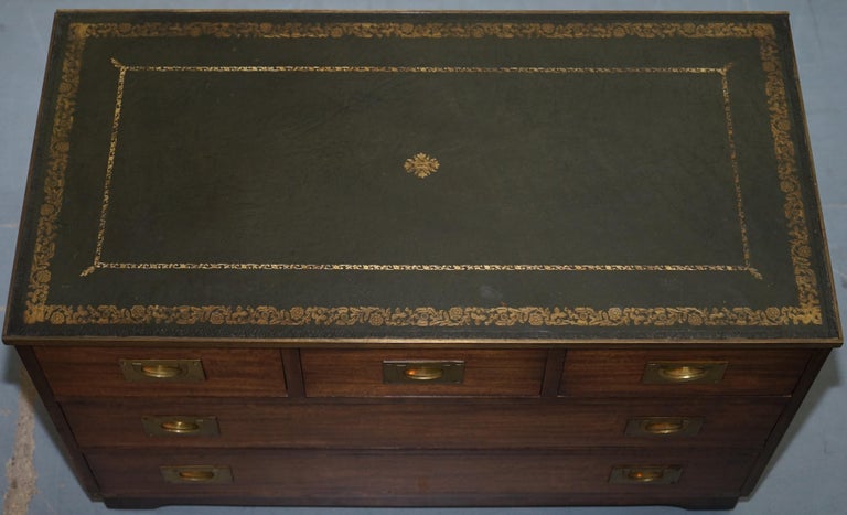Bevan Funnell Reprodux Campaign Chest of Drawers Leather Top TV Stand ...