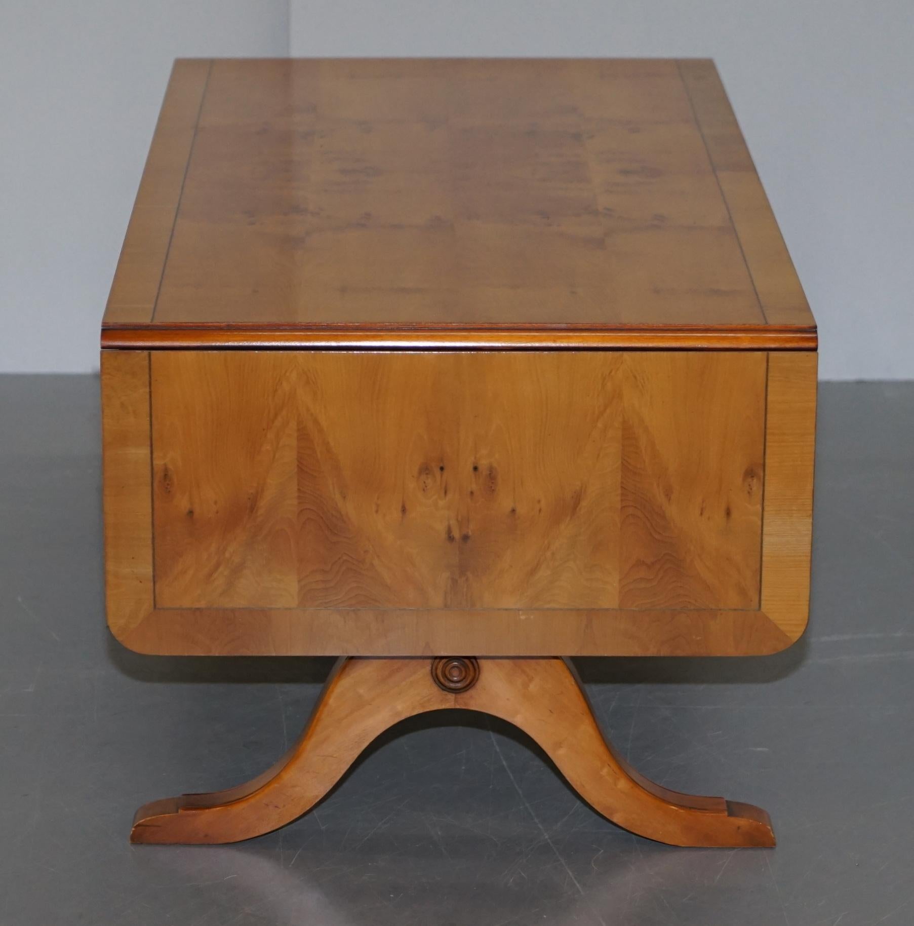 Bevan Funnell Extending Burr Yew Wood Coffee Table Matching End Table ...