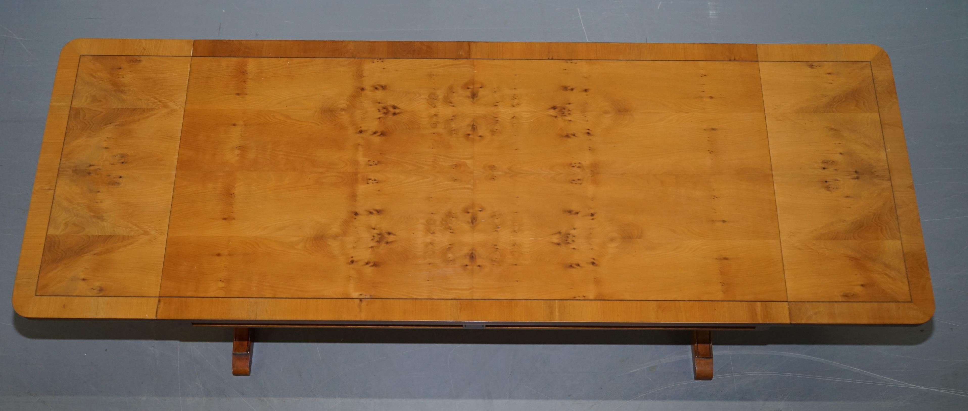 Bevan Funnell Extending Burr Yew Wood Coffee Table Matching End Table ...