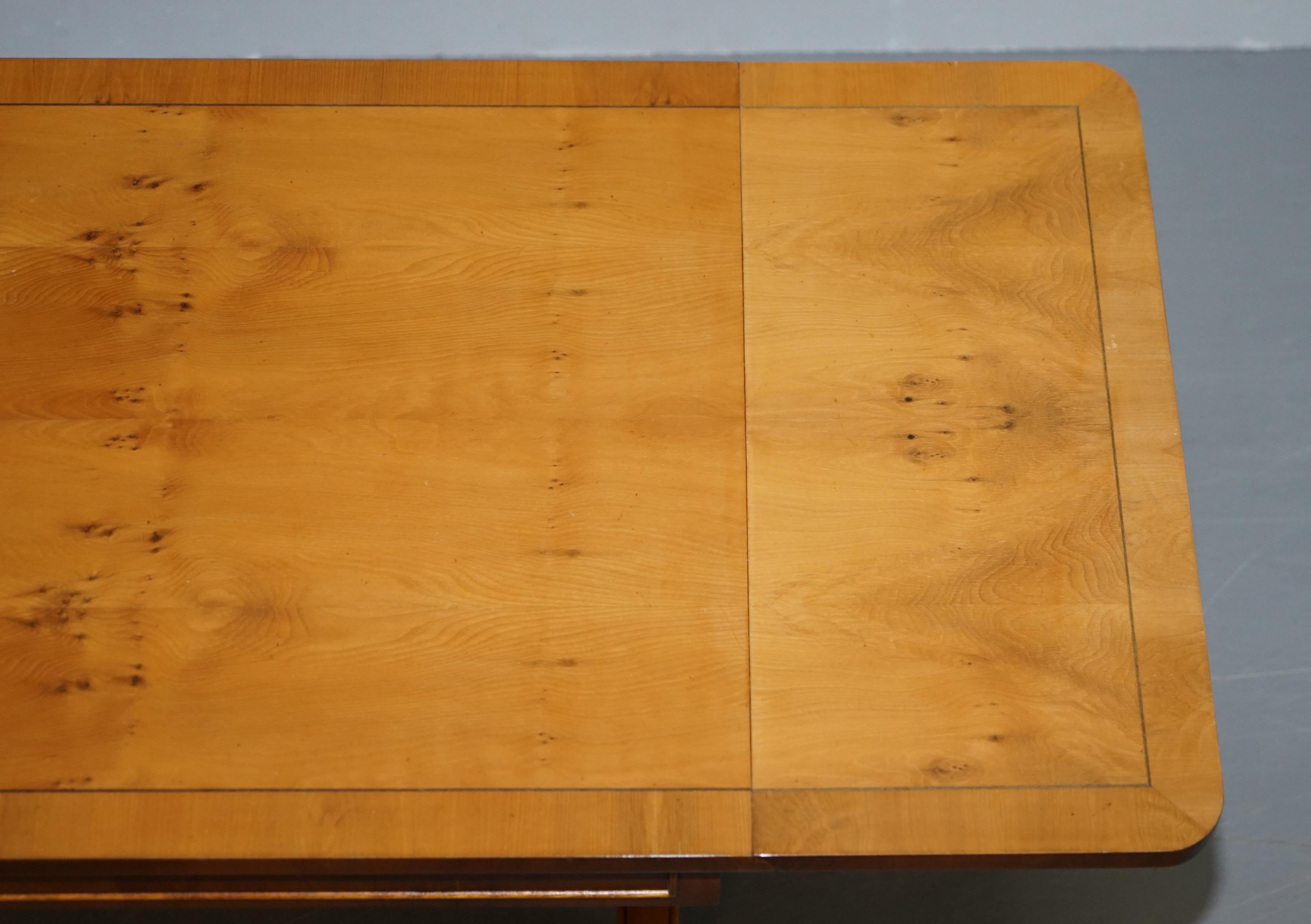 Bevan Funnell Extending Burr Yew Wood Coffee Table Matching End Table ...