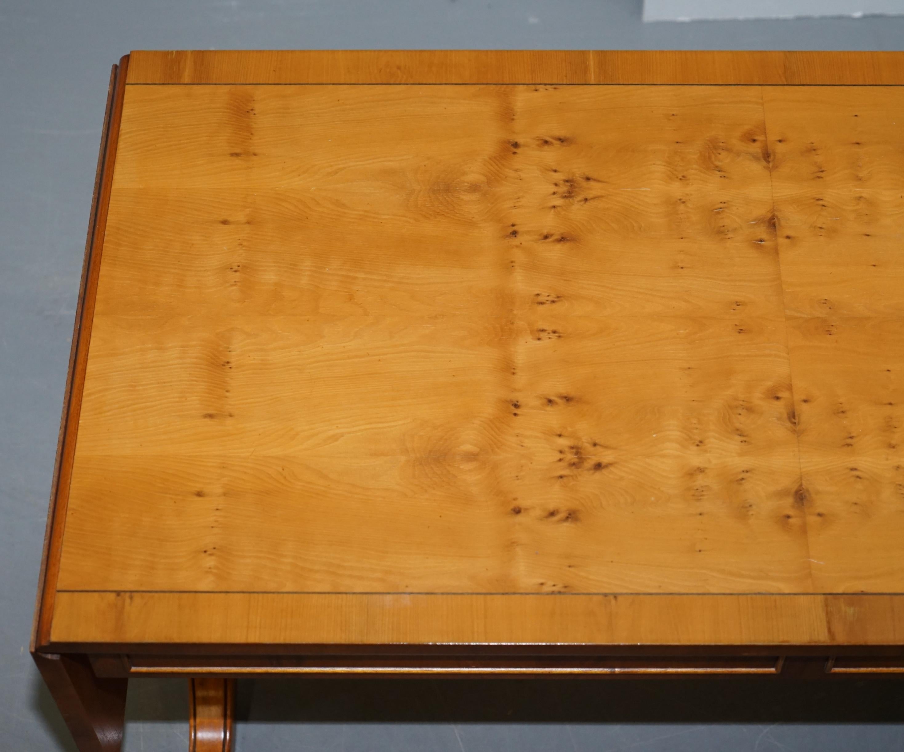Bevan Funnell Extending Burr Yew Wood Coffee Table Matching End Table ...