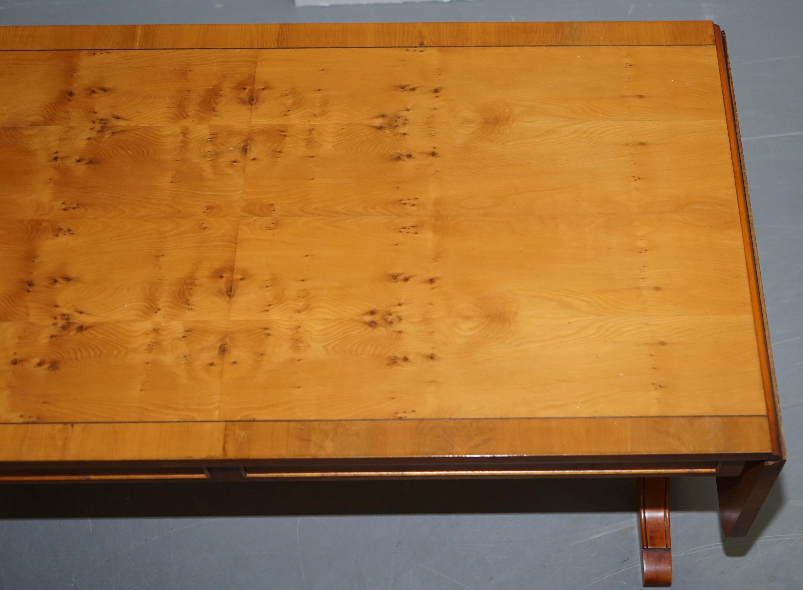 Bevan Funnell Extending Burr Yew Wood Coffee Table Matching End Table ...