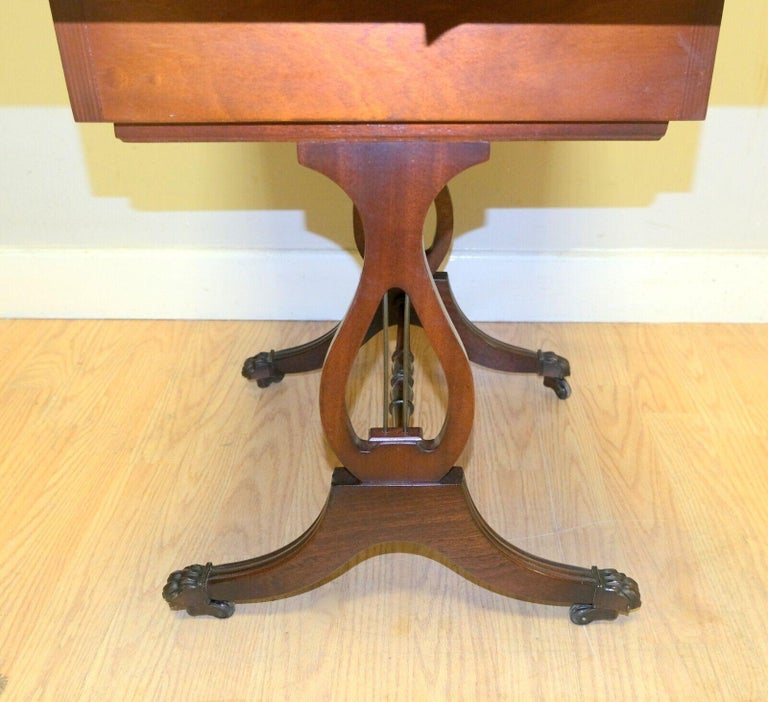 Bevan Funnell Hardwood Extending Side End Lamp Card Table Lion Paw ...