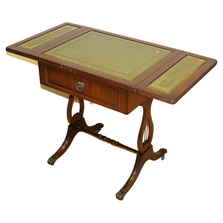 Bevan Funnell Hardwood Extending Side End Lamp Card Table Lion Paw ...