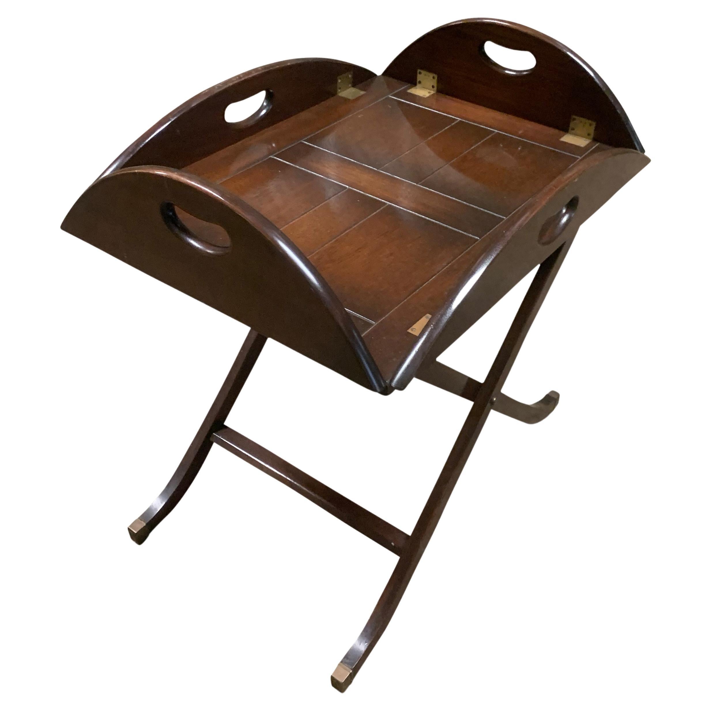 Traditional Vintage Pine Folding Butlers Tray Side Accent Campaign ...