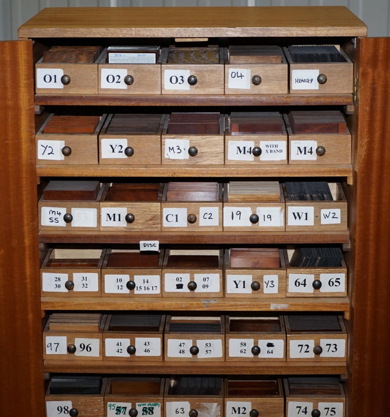 Bevan Funnell Wood Sample Cabinet 100s of Timber Samples Burr Yew ...