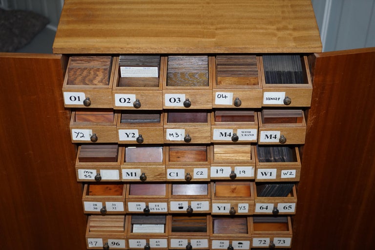 Bevan Funnell Wood Sample Cabinet 100s of Timber Samples Burr Yew ...