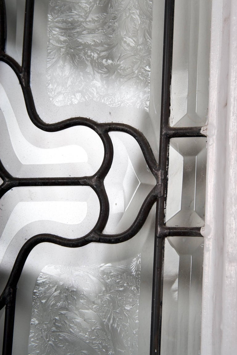 Beveled Leaded Glass Windows, in painted iron frames, circa 1910, San ...