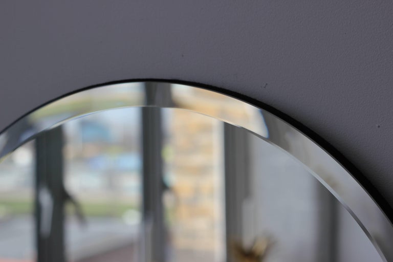 Orbis Round Frameless Bevelled Mirror with Velvet Backing, XL For Sale ...