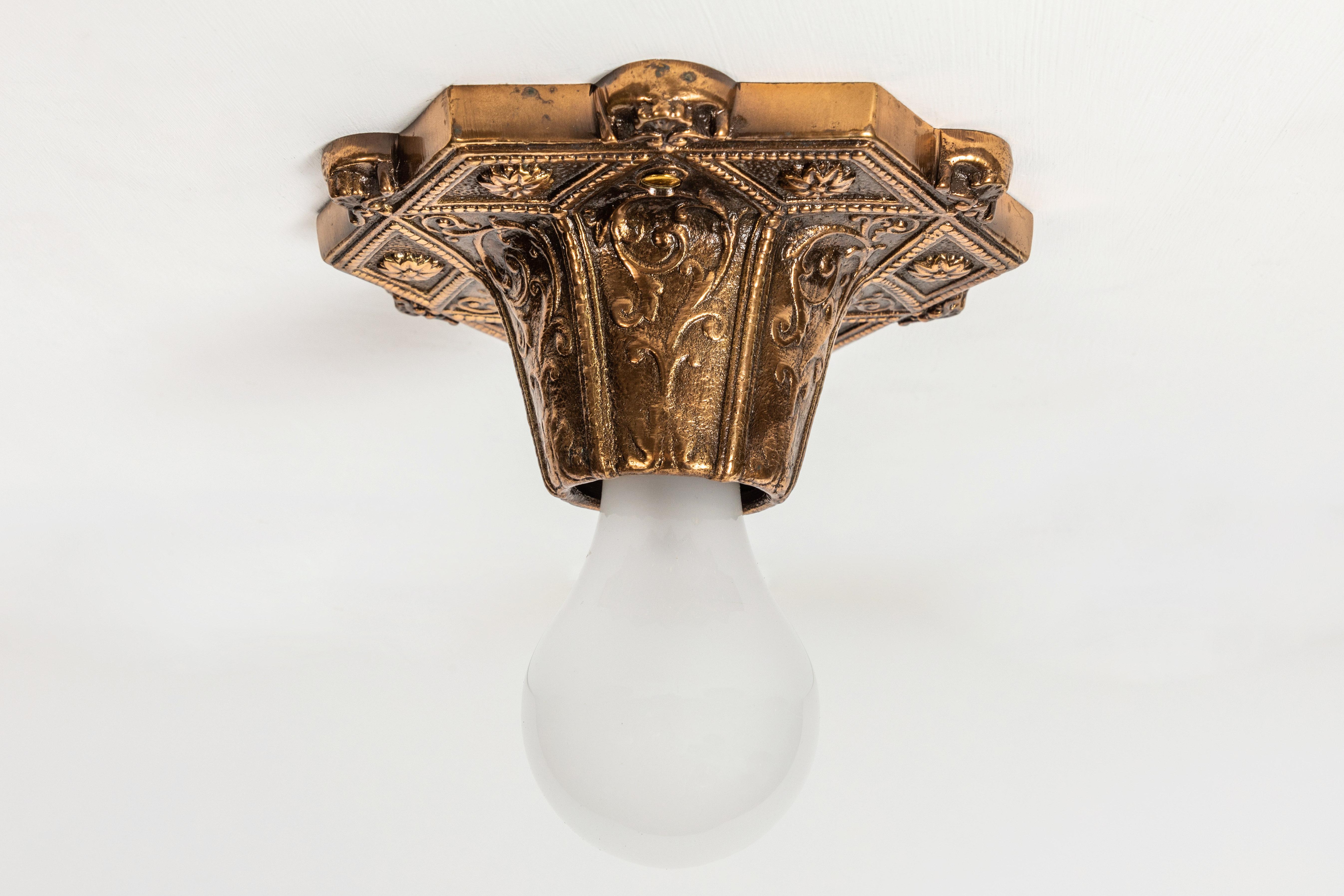 'Beverly Hills' Brass Art Deco Style Wall or Ceiling Light by Joe ...