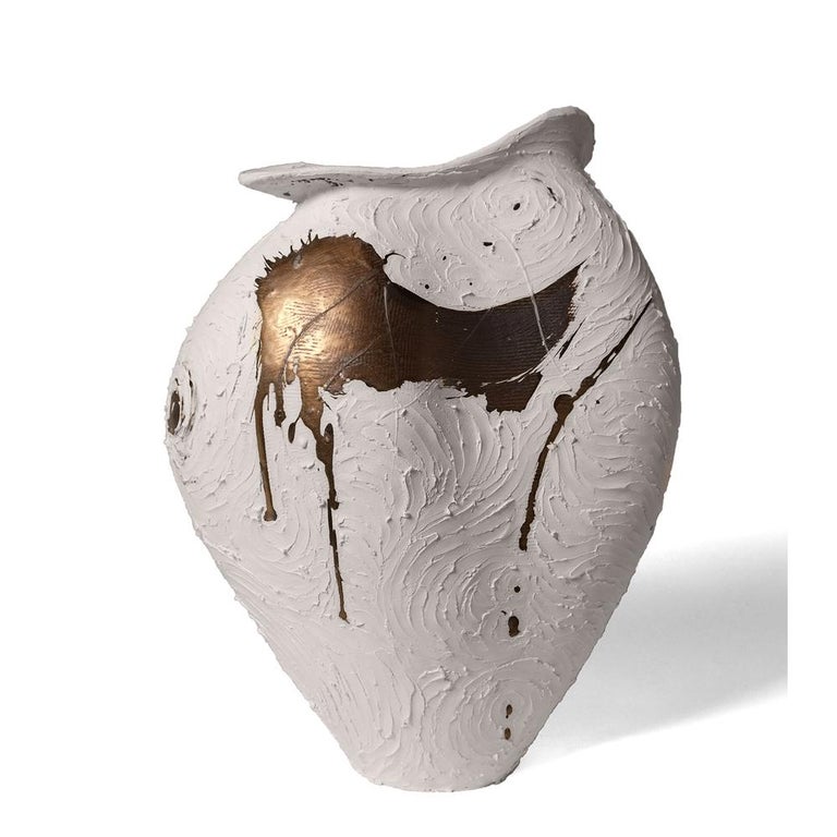 Beverly Morrison - Vessel in White and Gold - No 119, Contemporary ...