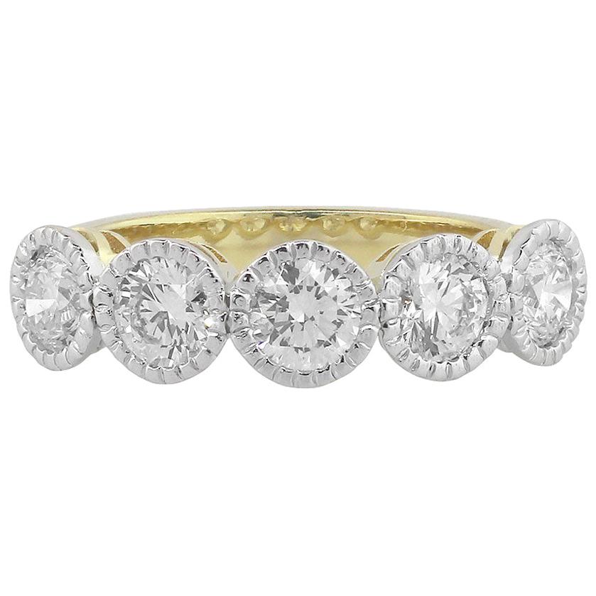 Yellow Gold Bezel-Set Diamond Eternity Band at 1stDibs | bezel eternity ...