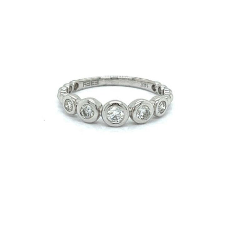 Bezel Set Diamonds in White Gold Ring For Sale at 1stDibs