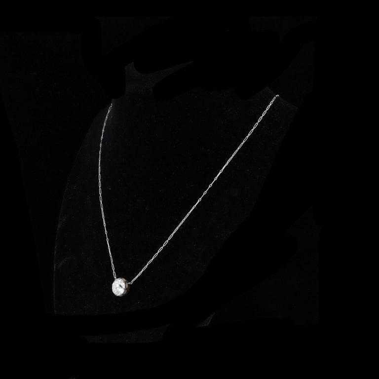 Bezel Set Old Mine Cut Diamond Estate Pendant For Sale at 1stDibs