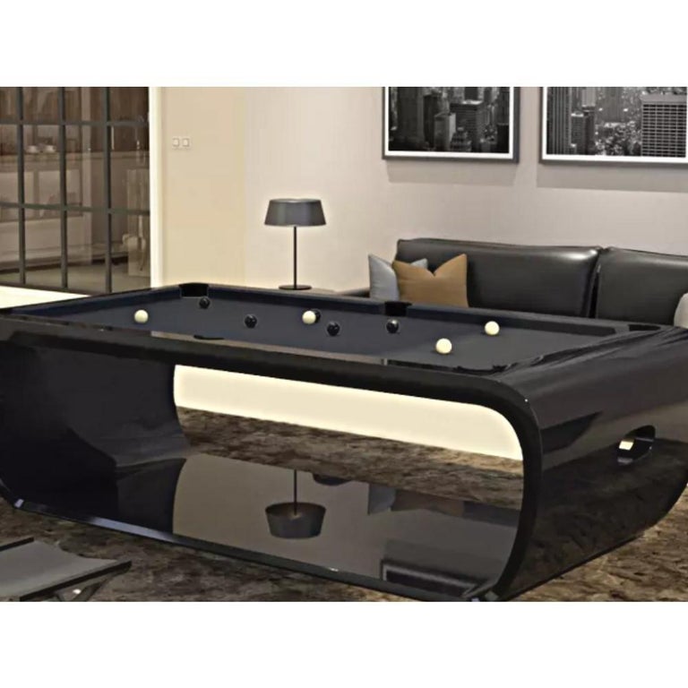 Modern Luxury Pool Table White Crystal Slate Moonshot Design, The Bezos ...
