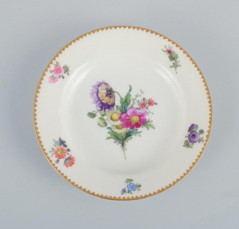 B&G, Bing and Grondahl Saxon Flower, 12 Cake Plates Decorated with ...