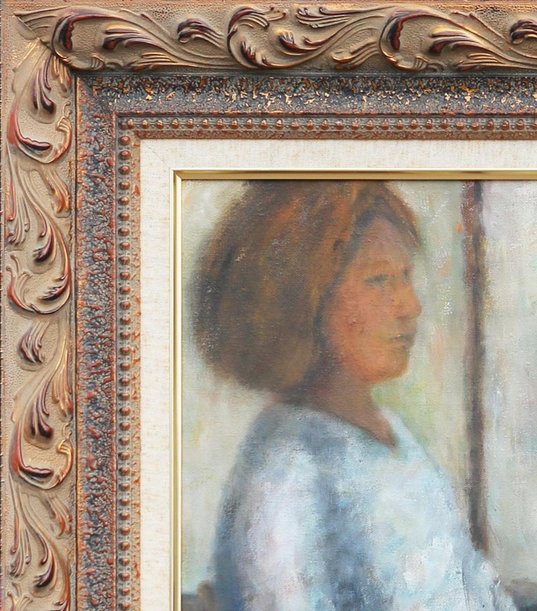 B.H. Pack - Naturalistic Portrait Painting of a Female Artist Sitting ...