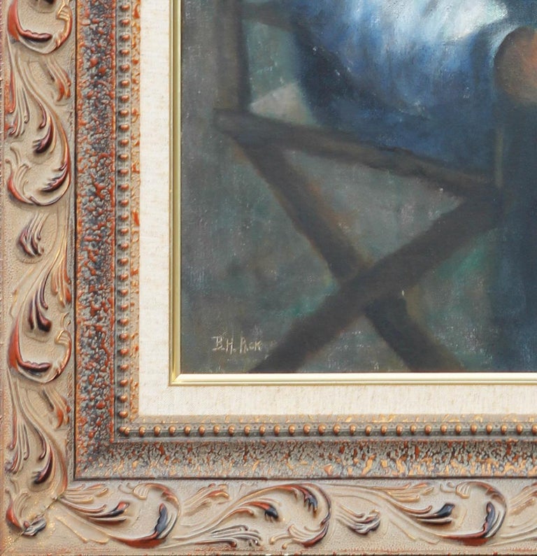 B.H. Pack - Naturalistic Portrait Painting of a Female Artist Sitting ...