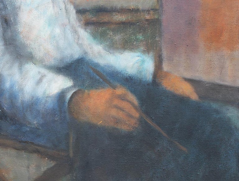 B.H. Pack - Naturalistic Portrait Painting of a Female Artist Sitting ...