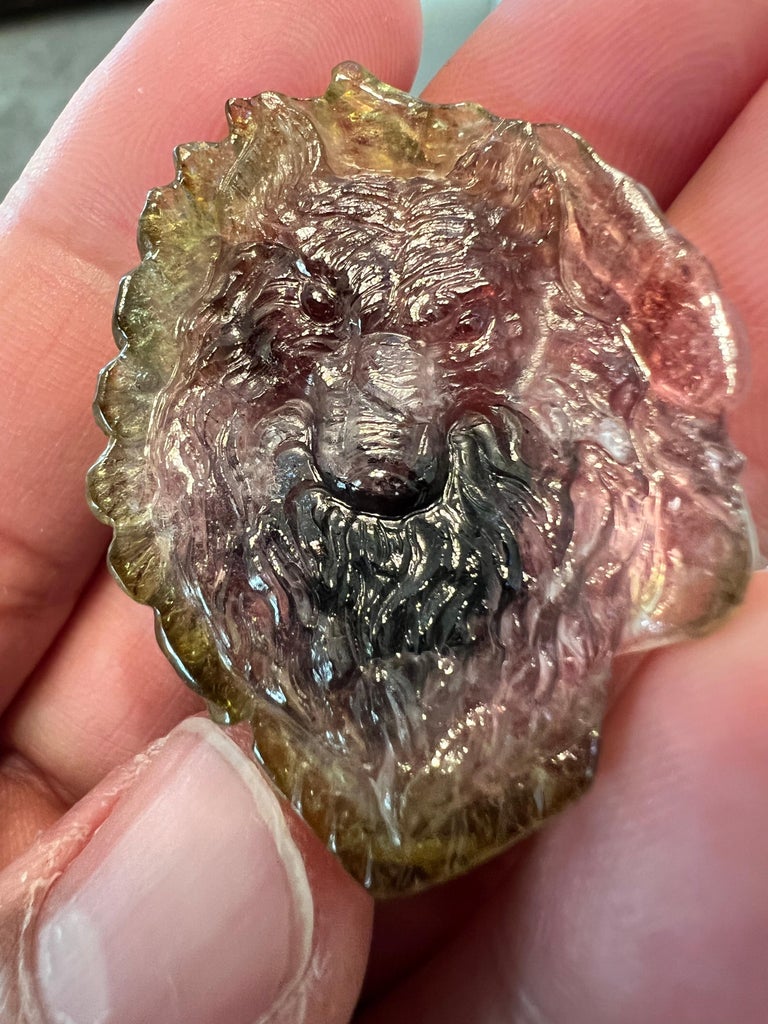 Bi Color Tourmaline Native Chief and Queen Carvings for Spiritual ...