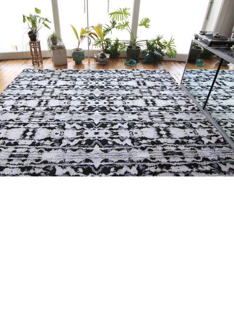 Biami Black Hand-Knotted Rug by Eskayel For Sale at 1stDibs